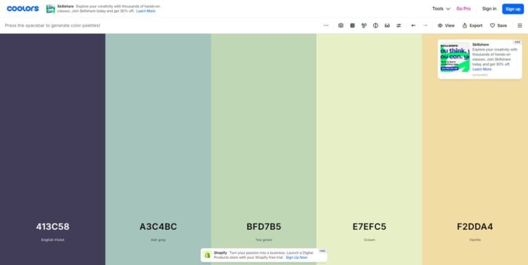 利用者500万人超！話題の配色ツール「Coolors」 - CreateBit