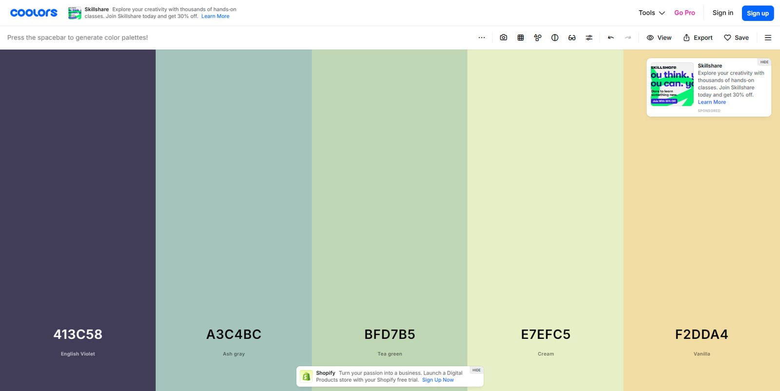 利用者500万人超！話題の配色ツール「Coolors」 - CreateBit